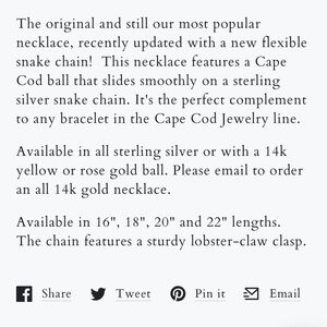 Cape Cod Jewelers | Jewelry | Cape Cod Single Ball Necklace | Poshmark